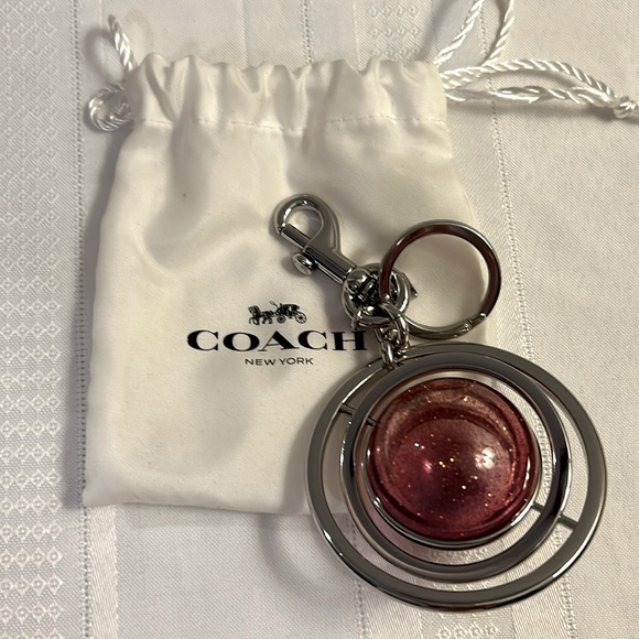 Coach NASA | Accessories | Nwot Coach Nasa Pink Glitter Saturn Keychain ...